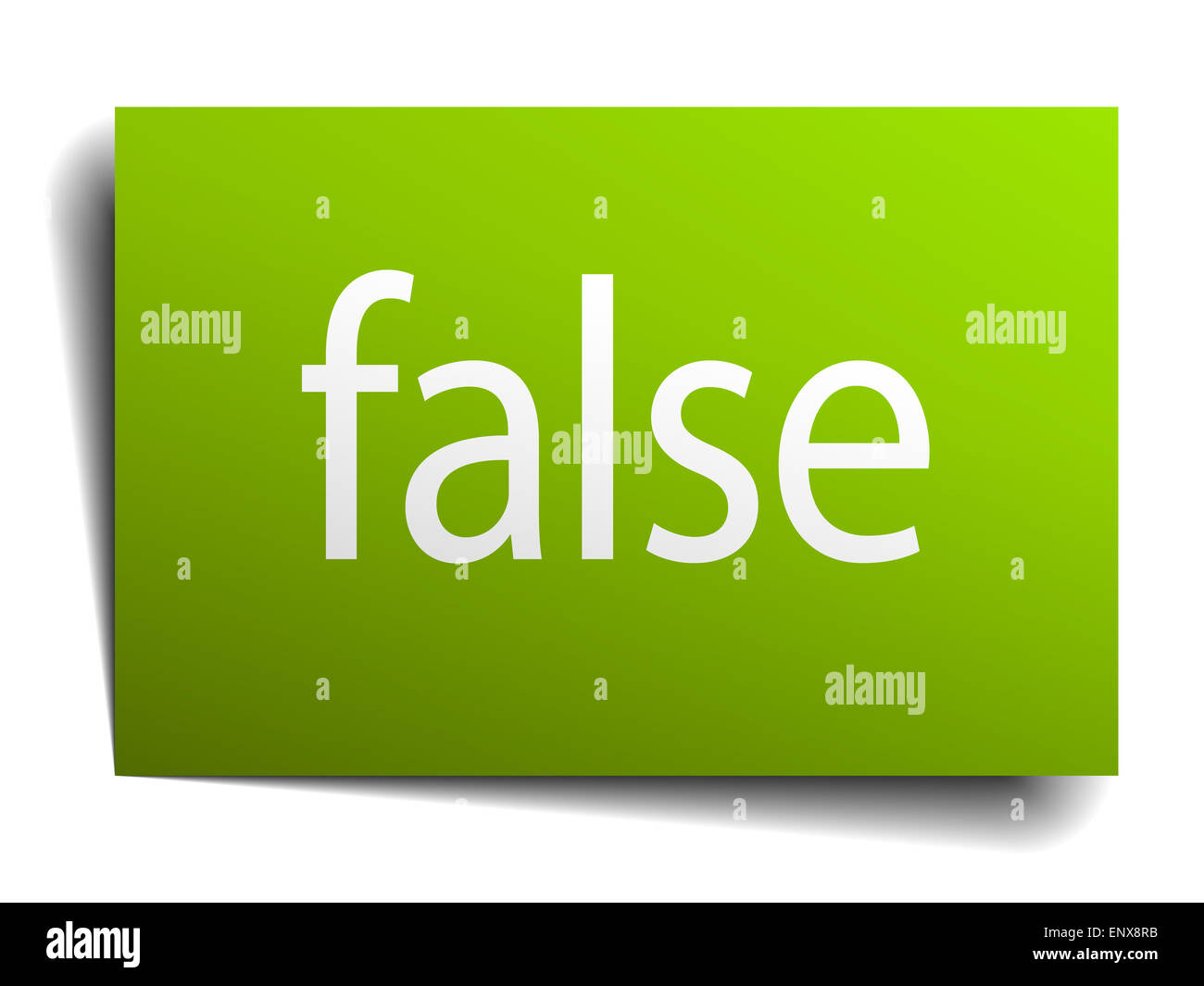 false green paper sign isolated on white Stock Photo - Alamy