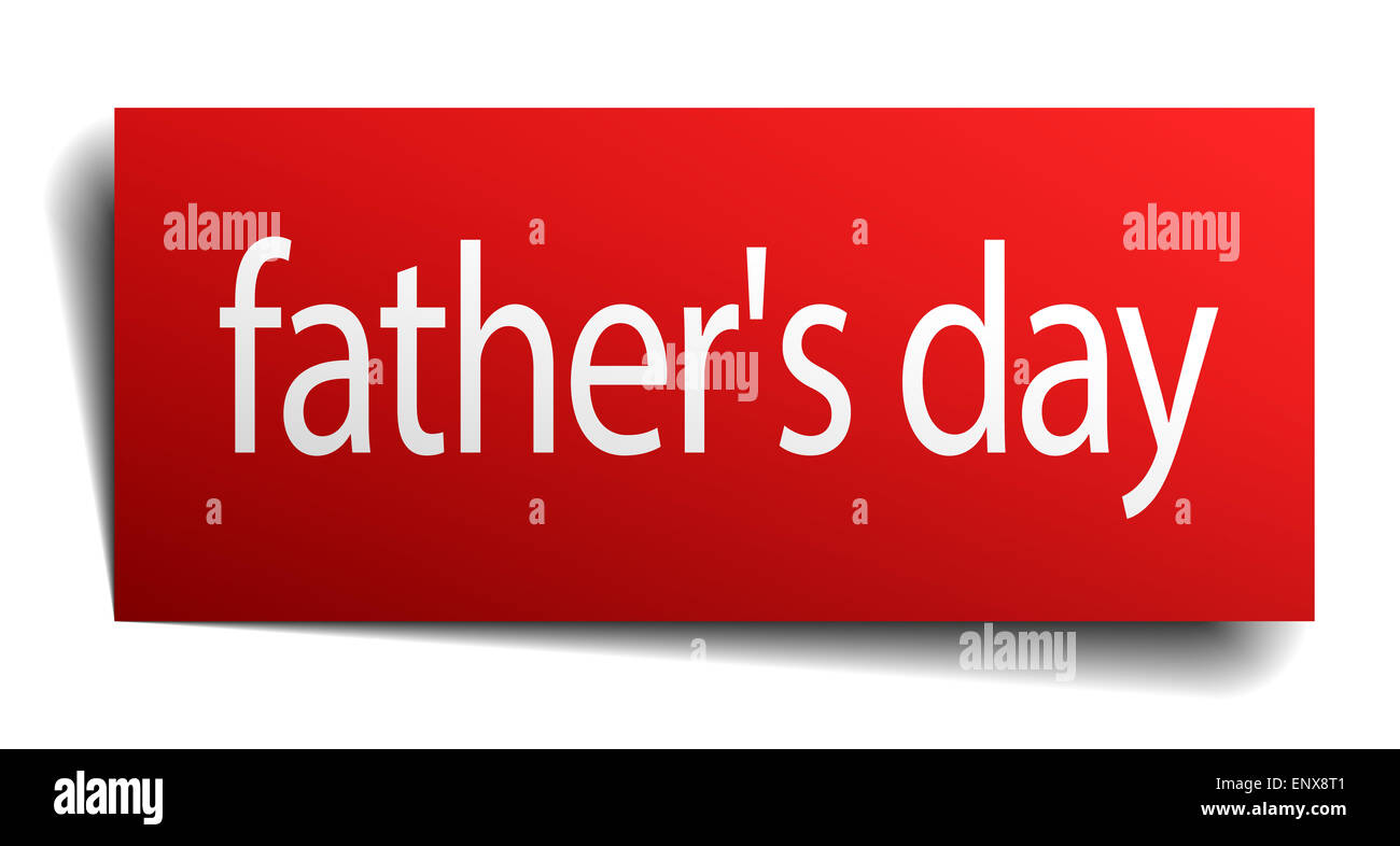 father's day red paper sign on white background Stock Photo - Alamy