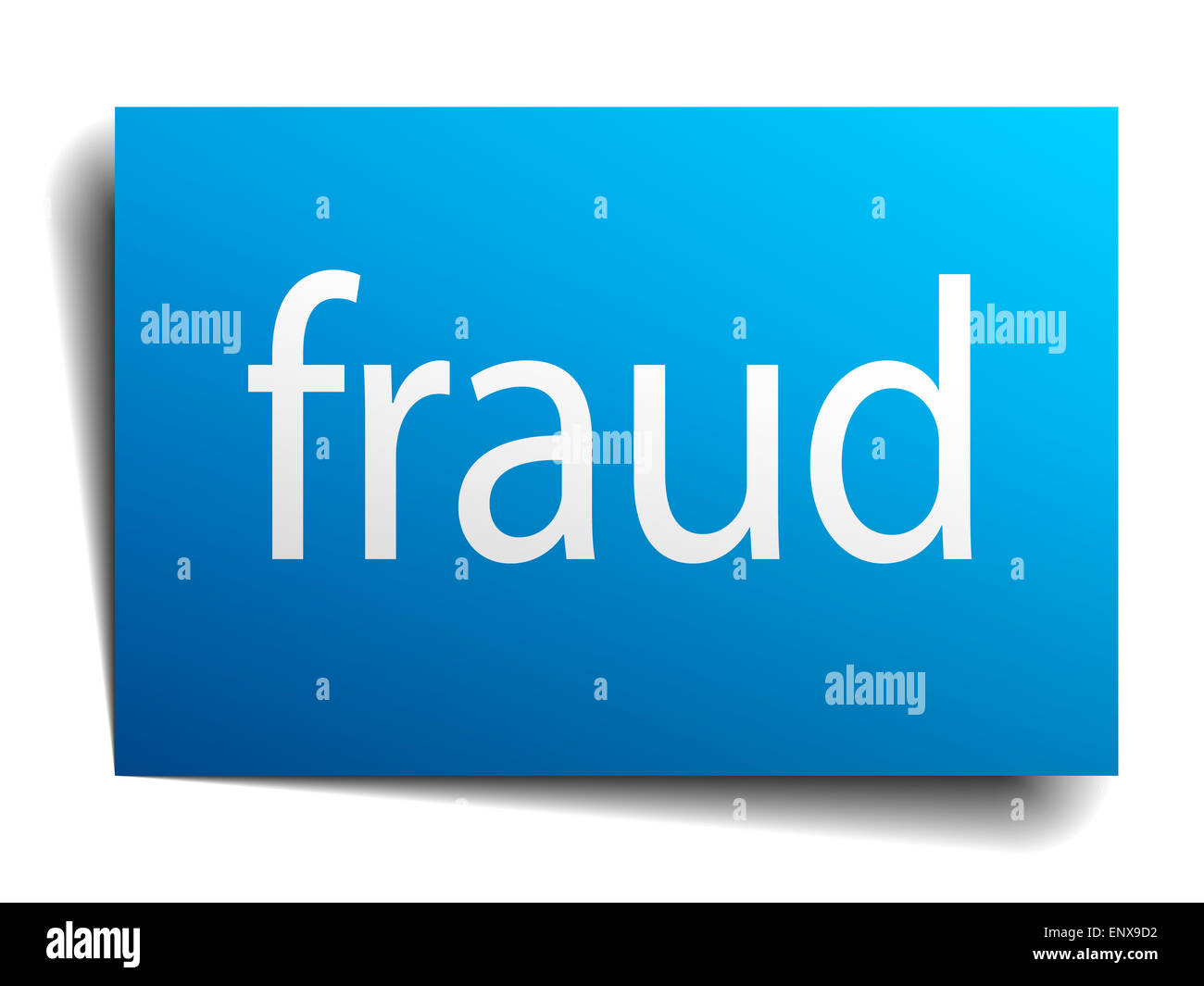 fraud blue paper sign on white background Stock Photo - Alamy