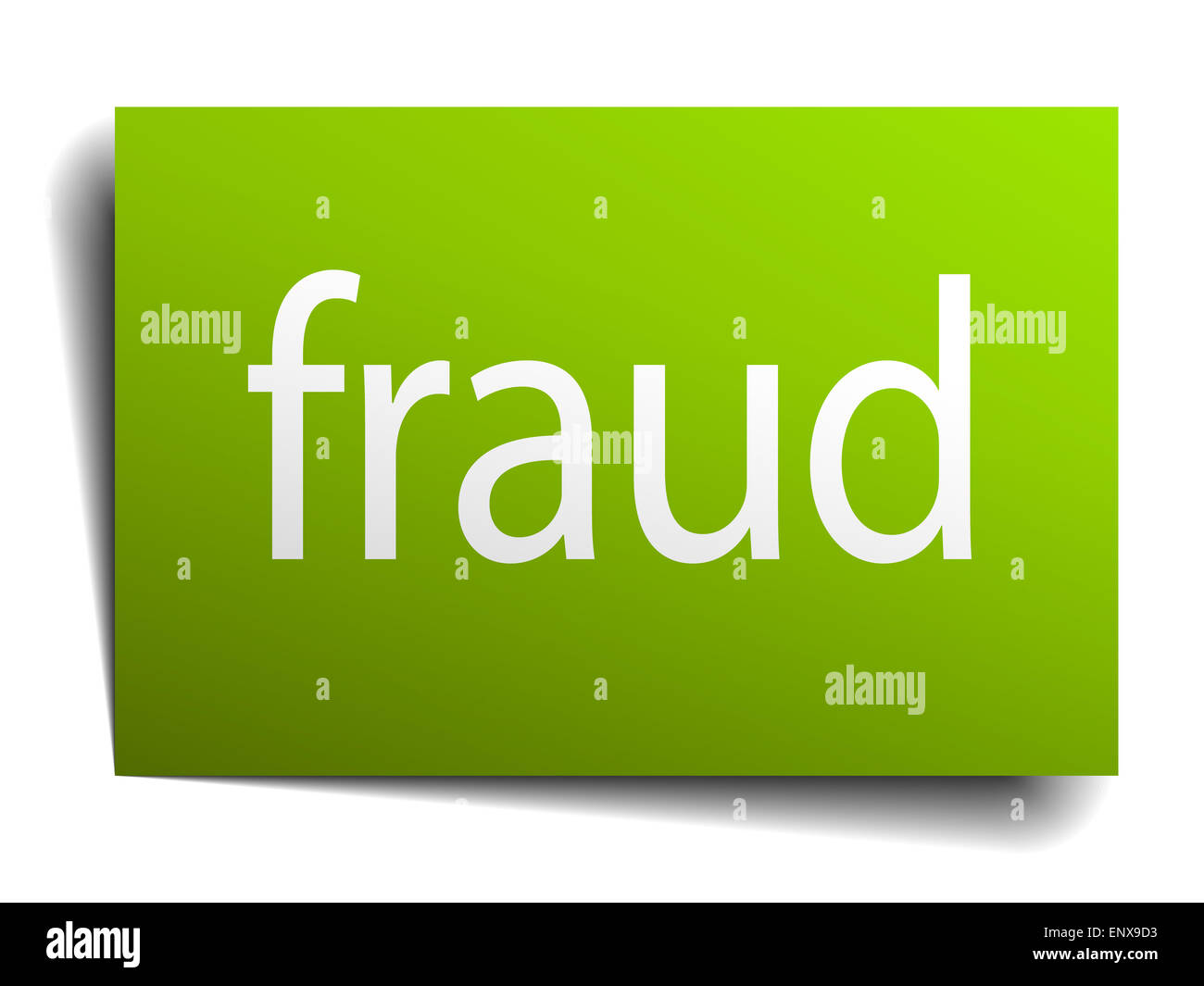 fraud green paper sign isolated on white Stock Photo - Alamy