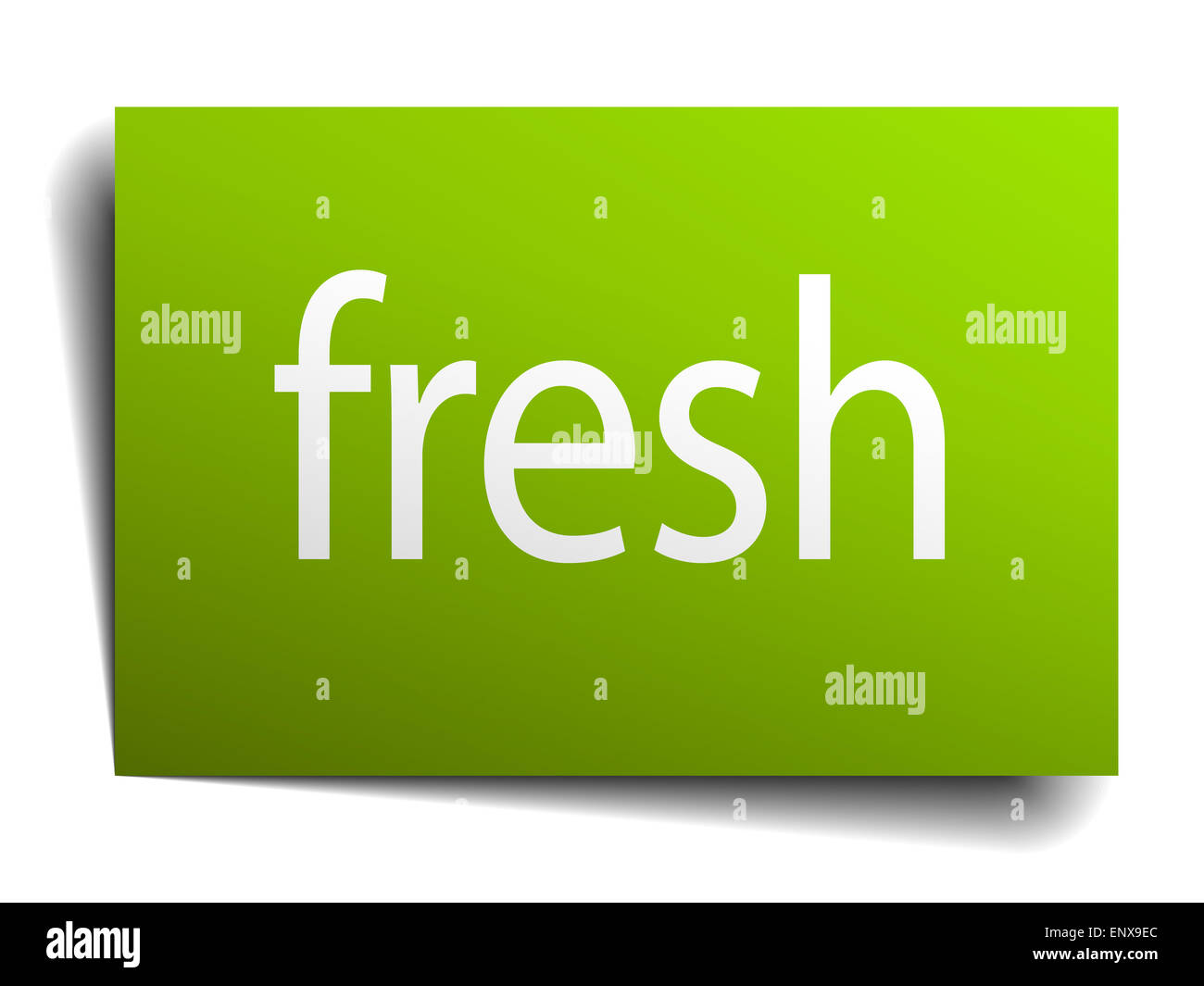 fresh green paper sign isolated on white Stock Photo - Alamy