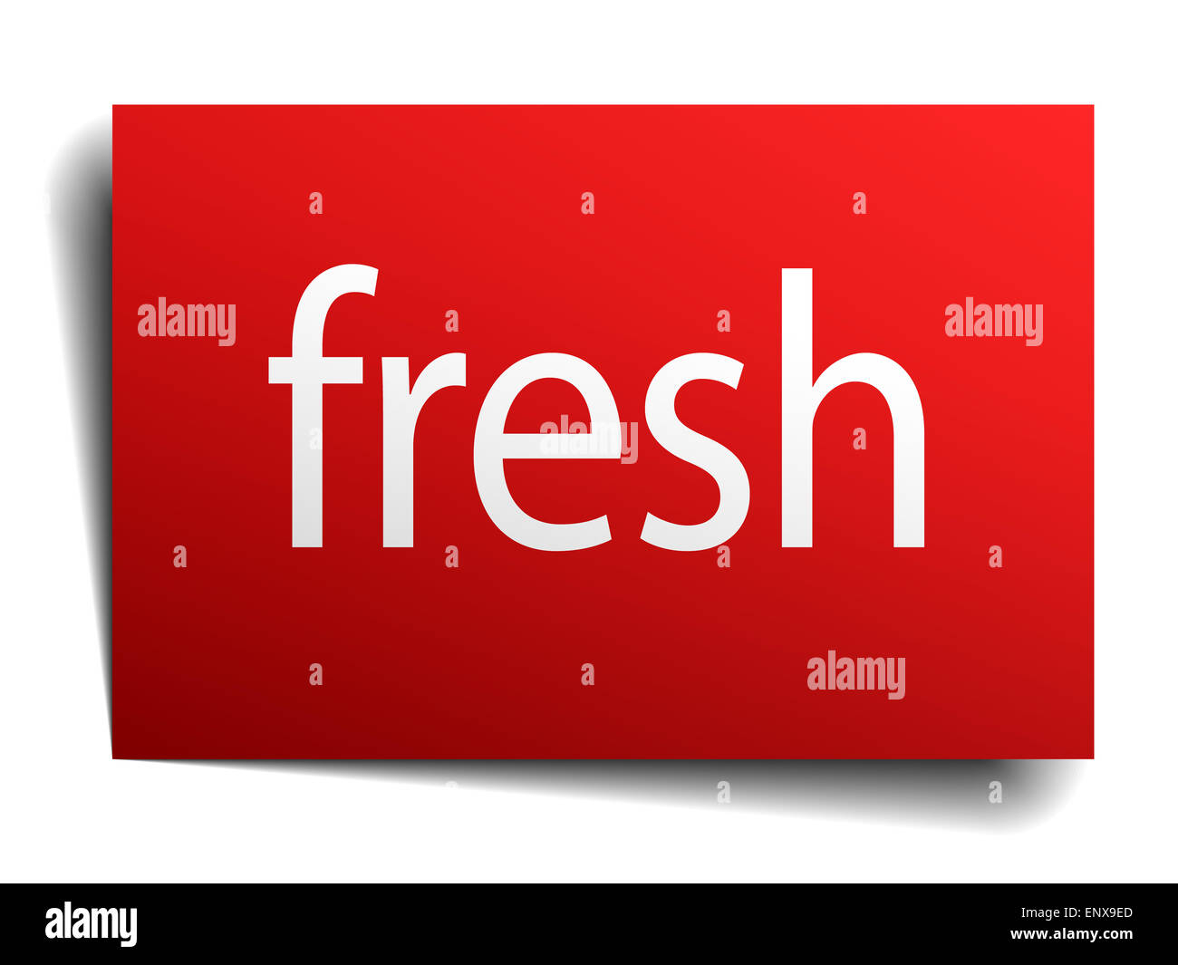 fresh red paper sign on white background Stock Photo - Alamy