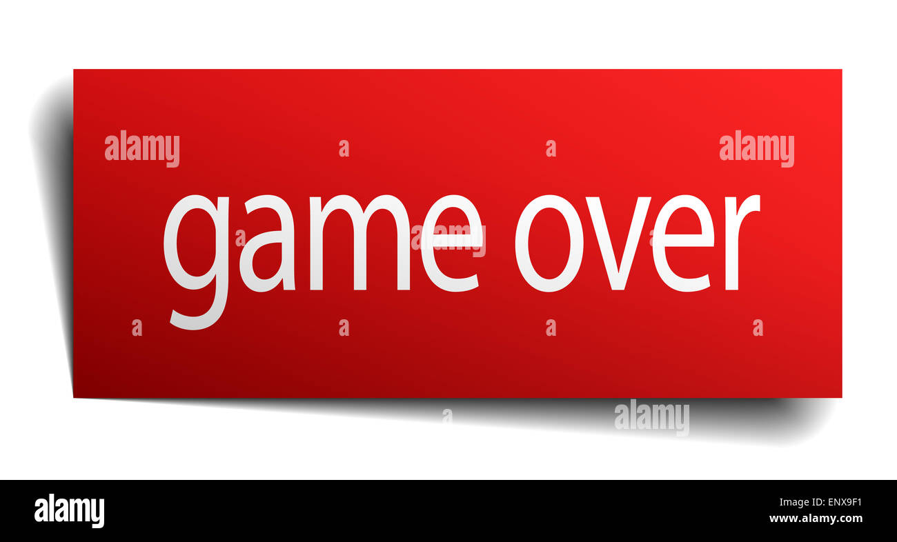 game over red paper sign on white background Stock Photo - Alamy