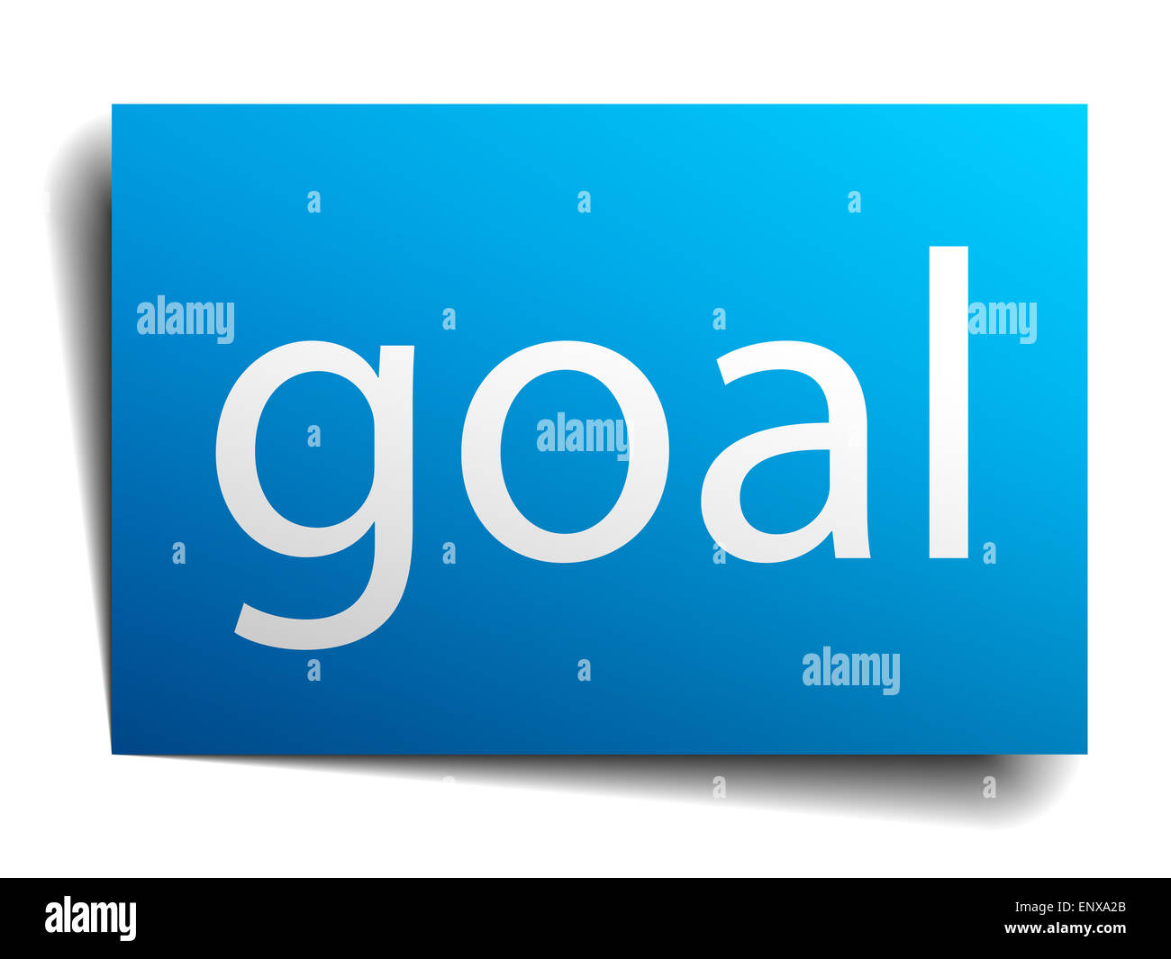 goal blue paper sign on white background Stock Photo - Alamy