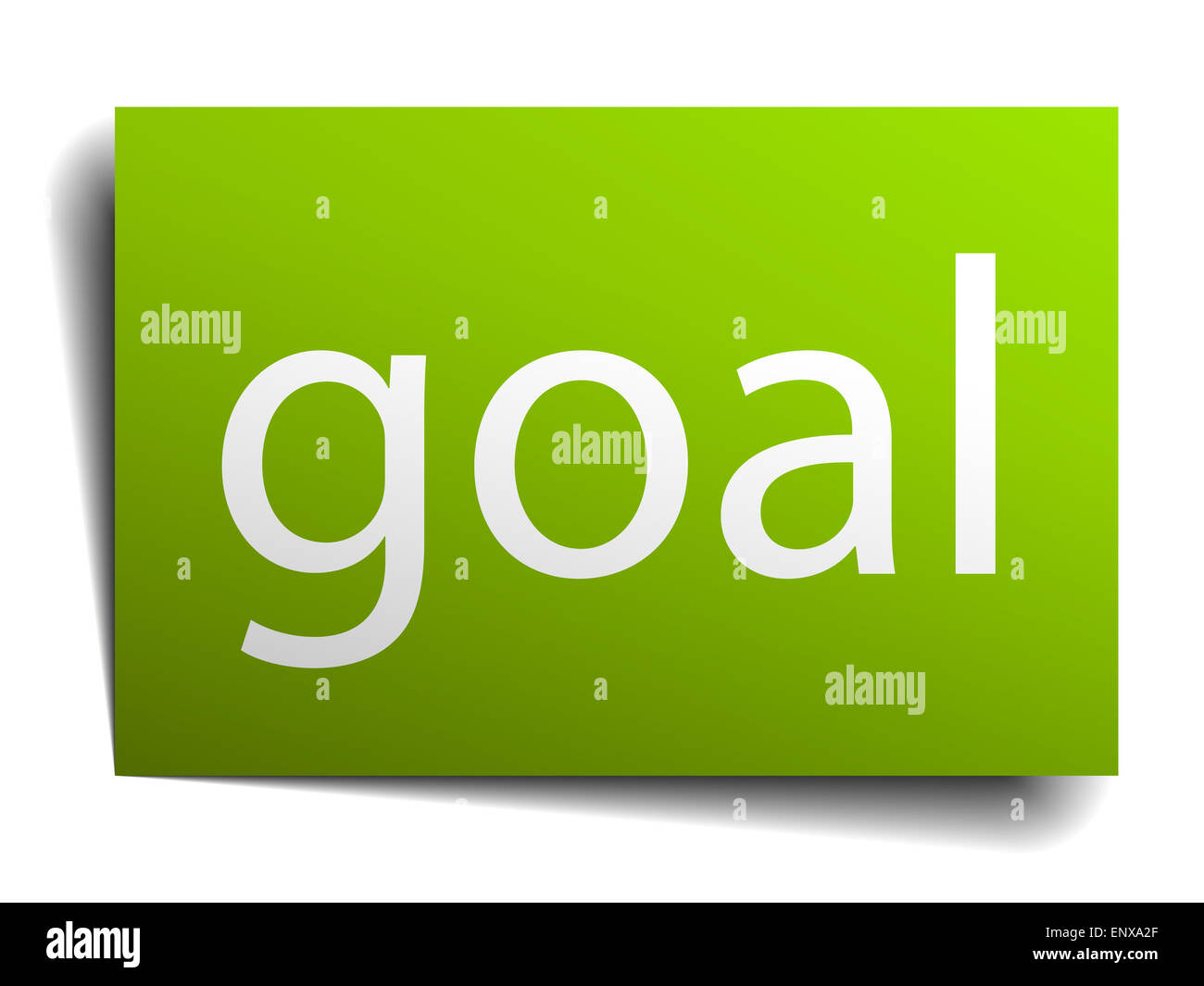 goal green paper sign isolated on white Stock Photo - Alamy
