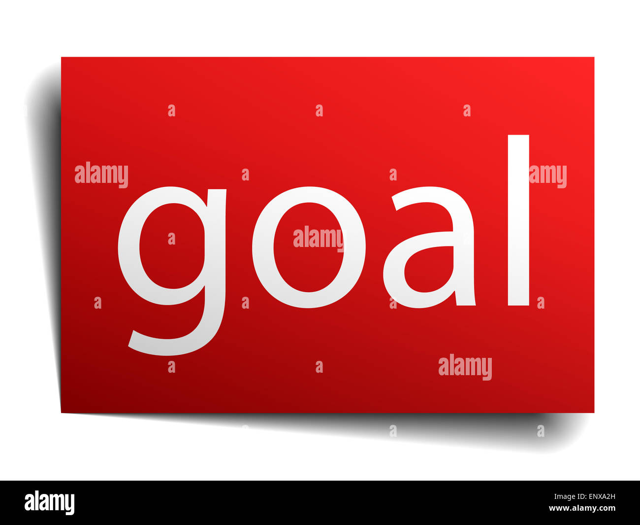 goal red square isolated paper sign on white Stock Photo - Alamy
