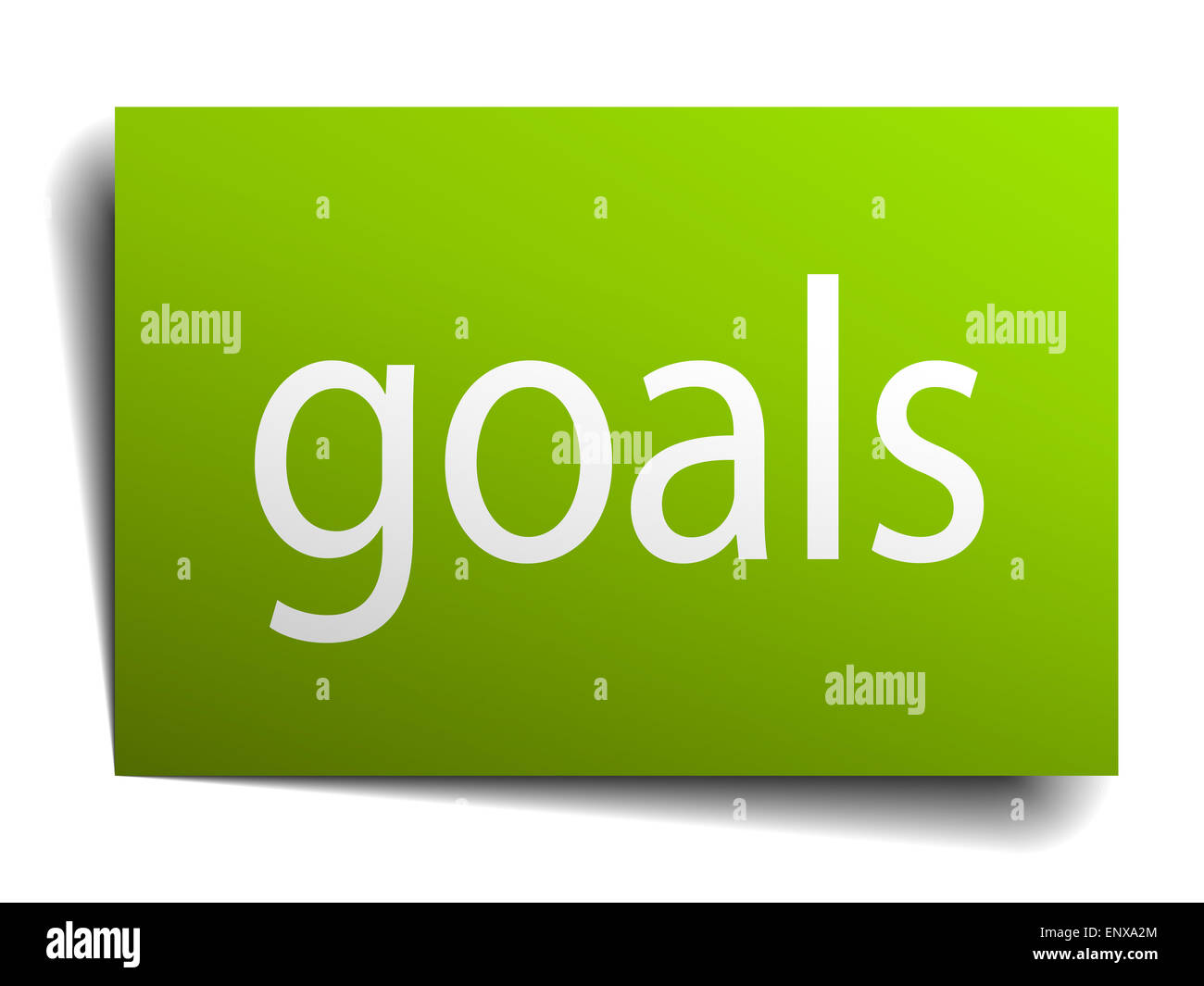 goals green paper sign isolated on white Stock Photo - Alamy