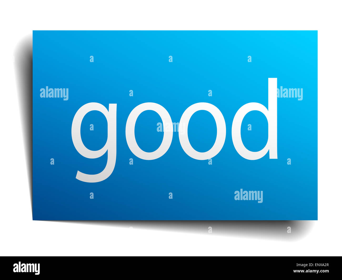 good blue paper sign on white background Stock Photo - Alamy