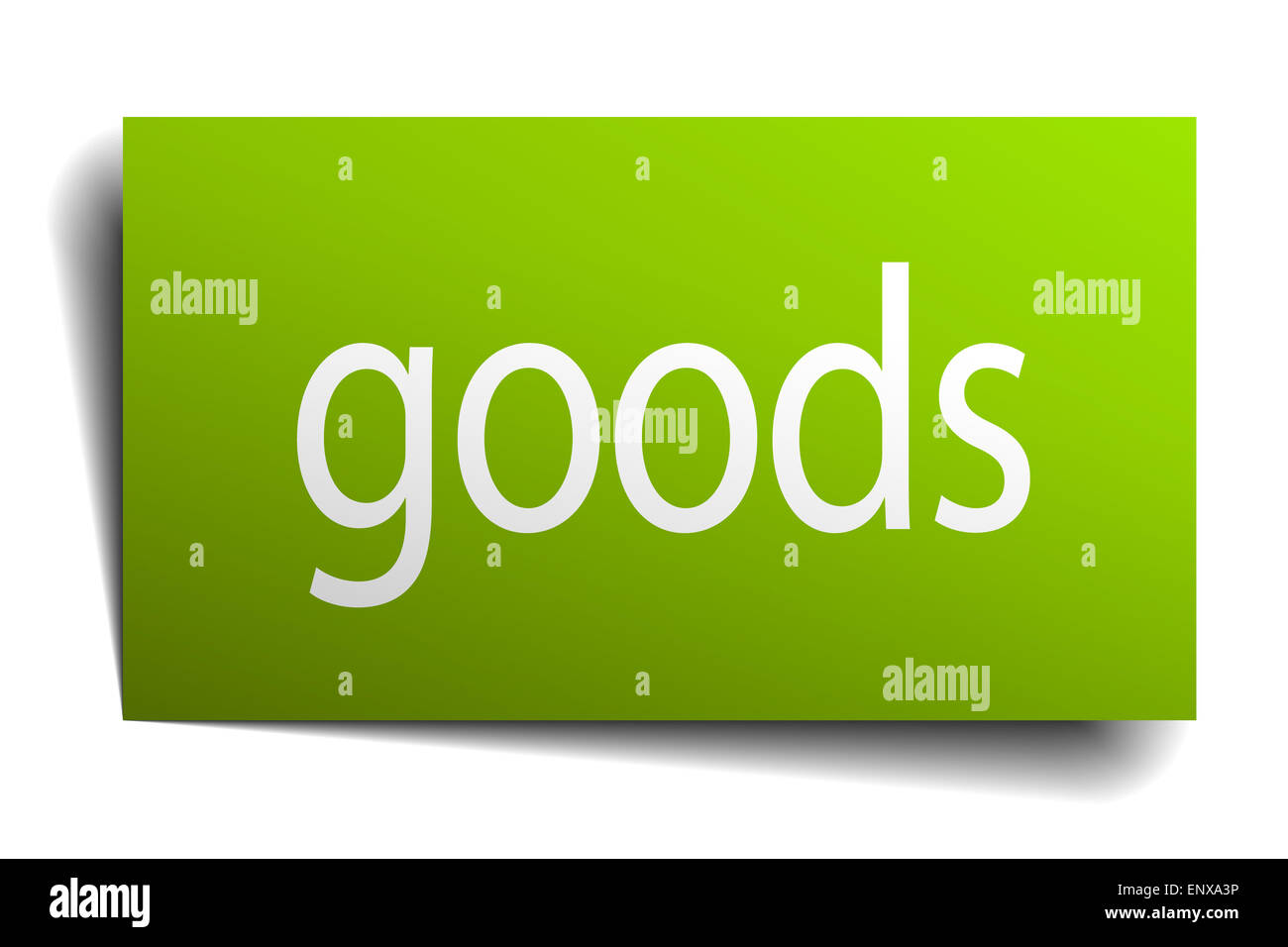 goods green paper sign isolated on white Stock Photo - Alamy