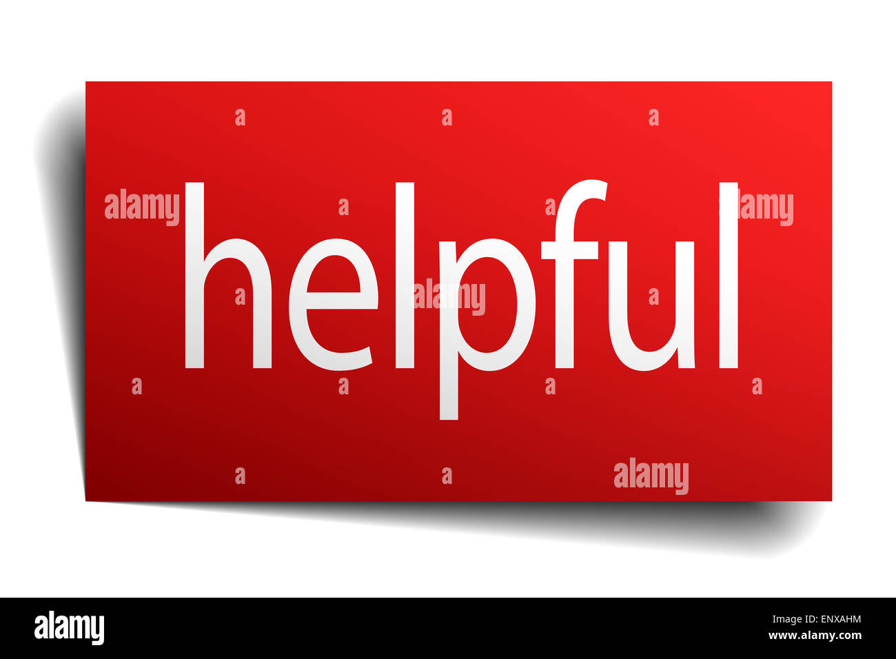 helpful red square isolated paper sign on white Stock Photo - Alamy