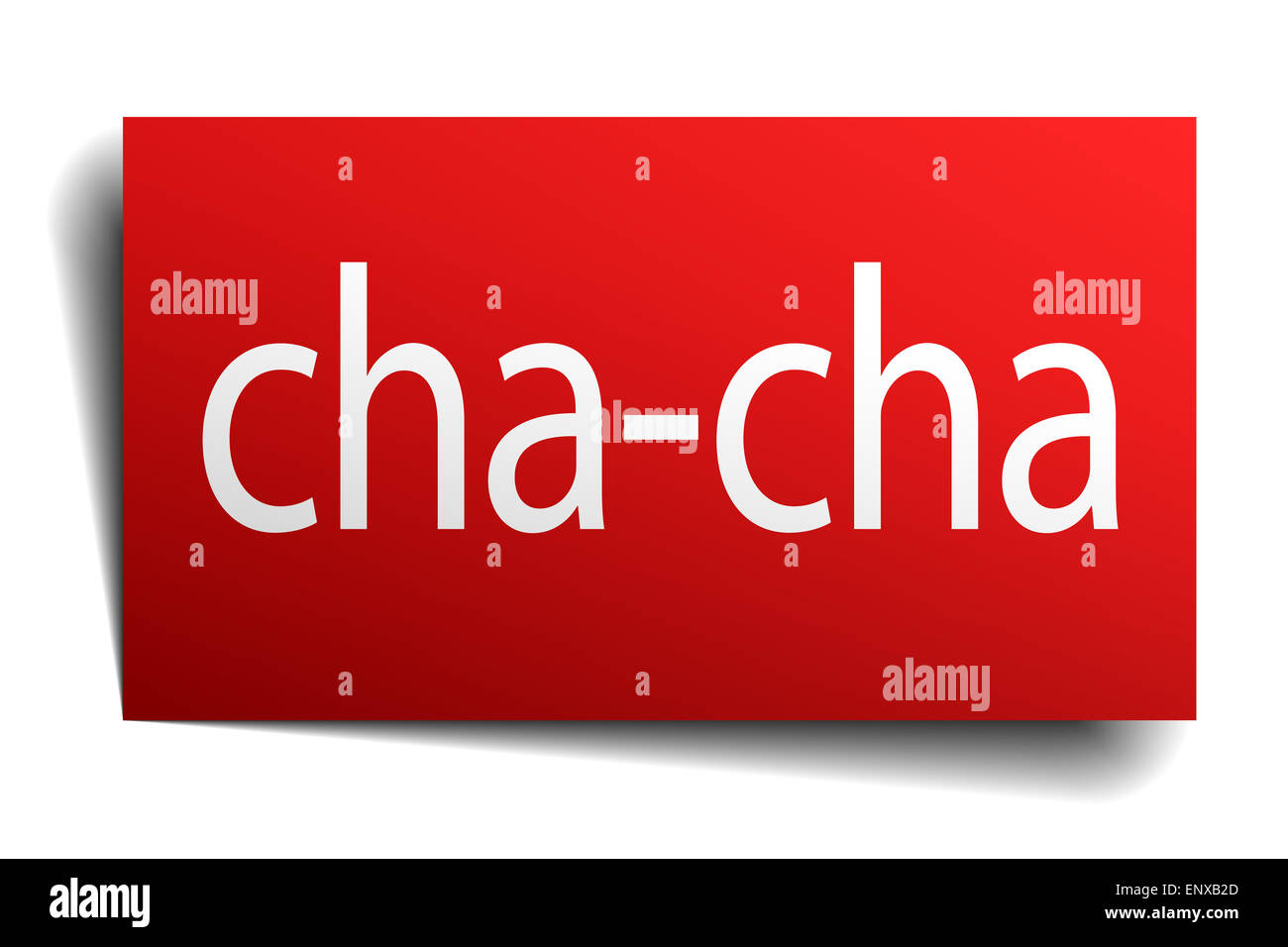 cha-cha red paper sign isolated on white Stock Photo - Alamy