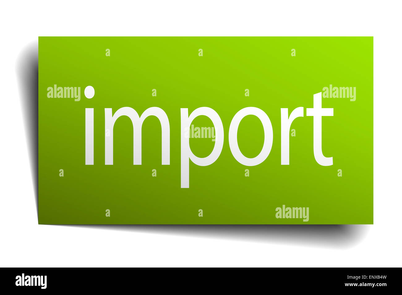import green paper sign isolated on white Stock Photo - Alamy