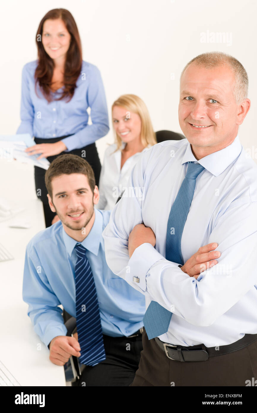 Business team senior manager with happy colleagues Stock Photo - Alamy