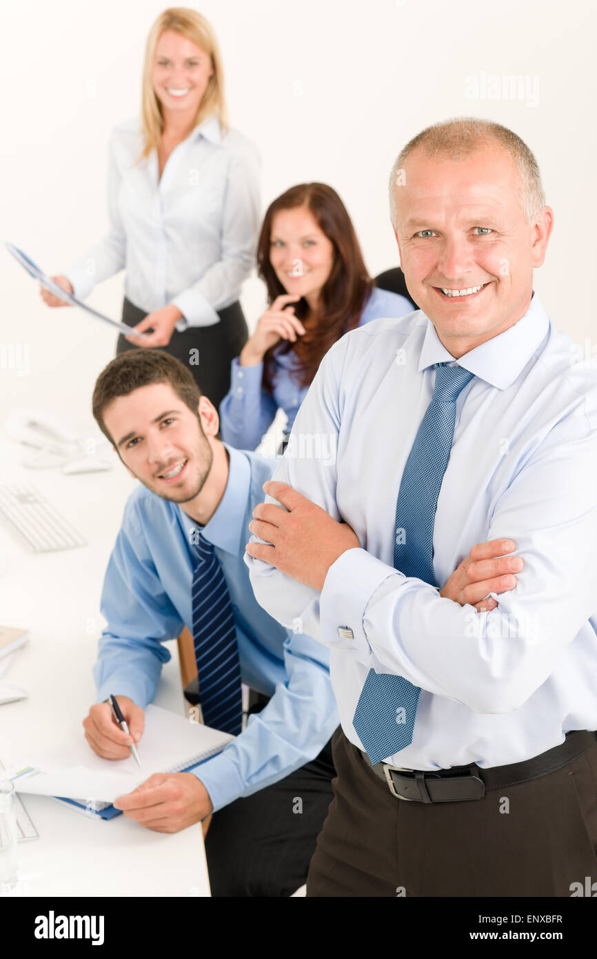 Business team senior manager with happy colleagues Stock Photo - Alamy