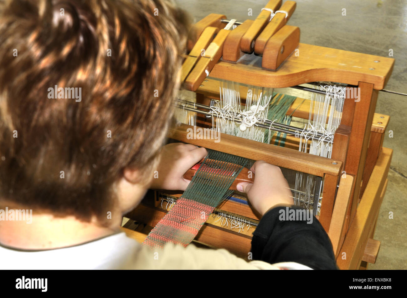 Child Using Loom Stock Photo - Alamy