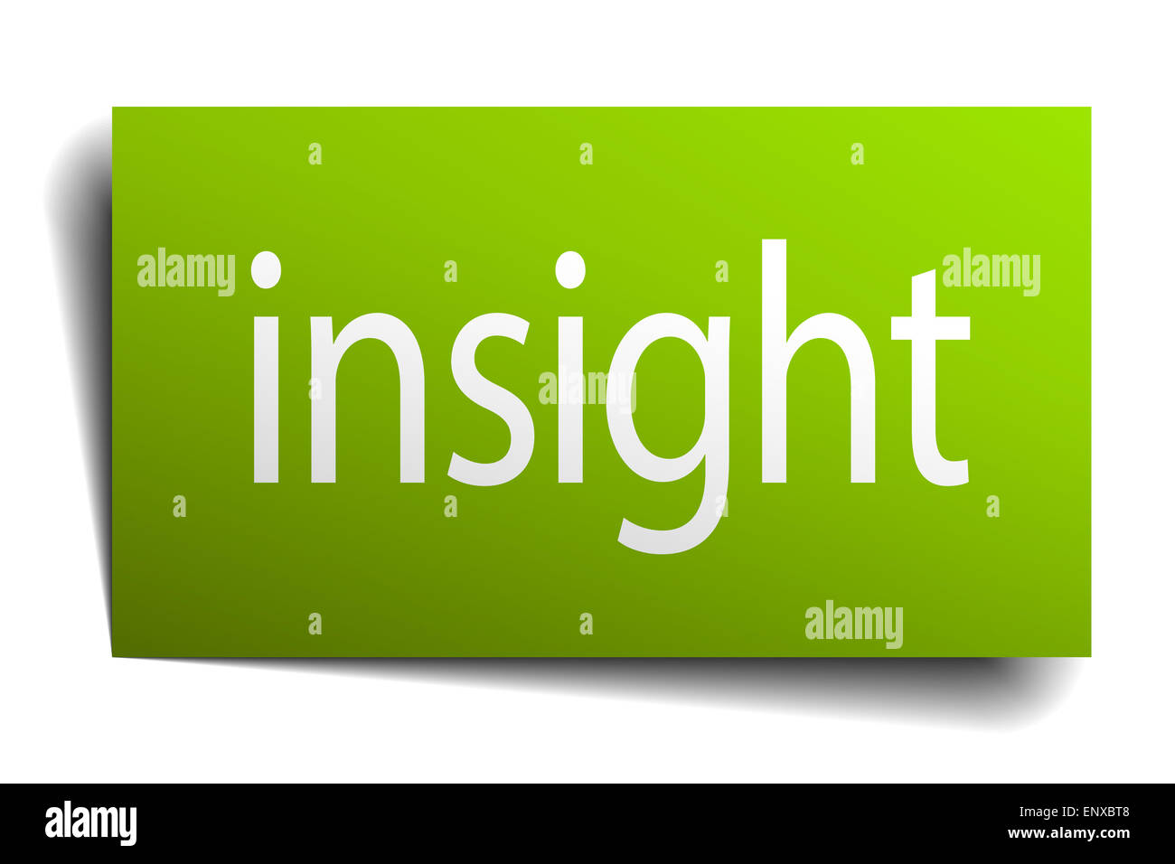 insight green paper sign isolated on white Stock Photo - Alamy