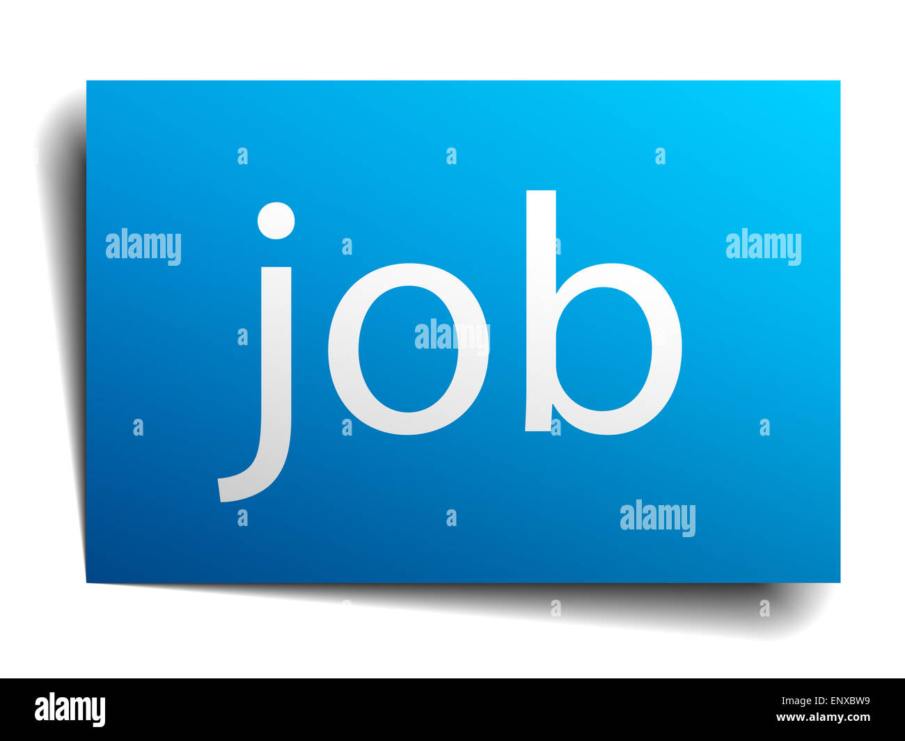job blue paper sign on white background Stock Photo - Alamy
