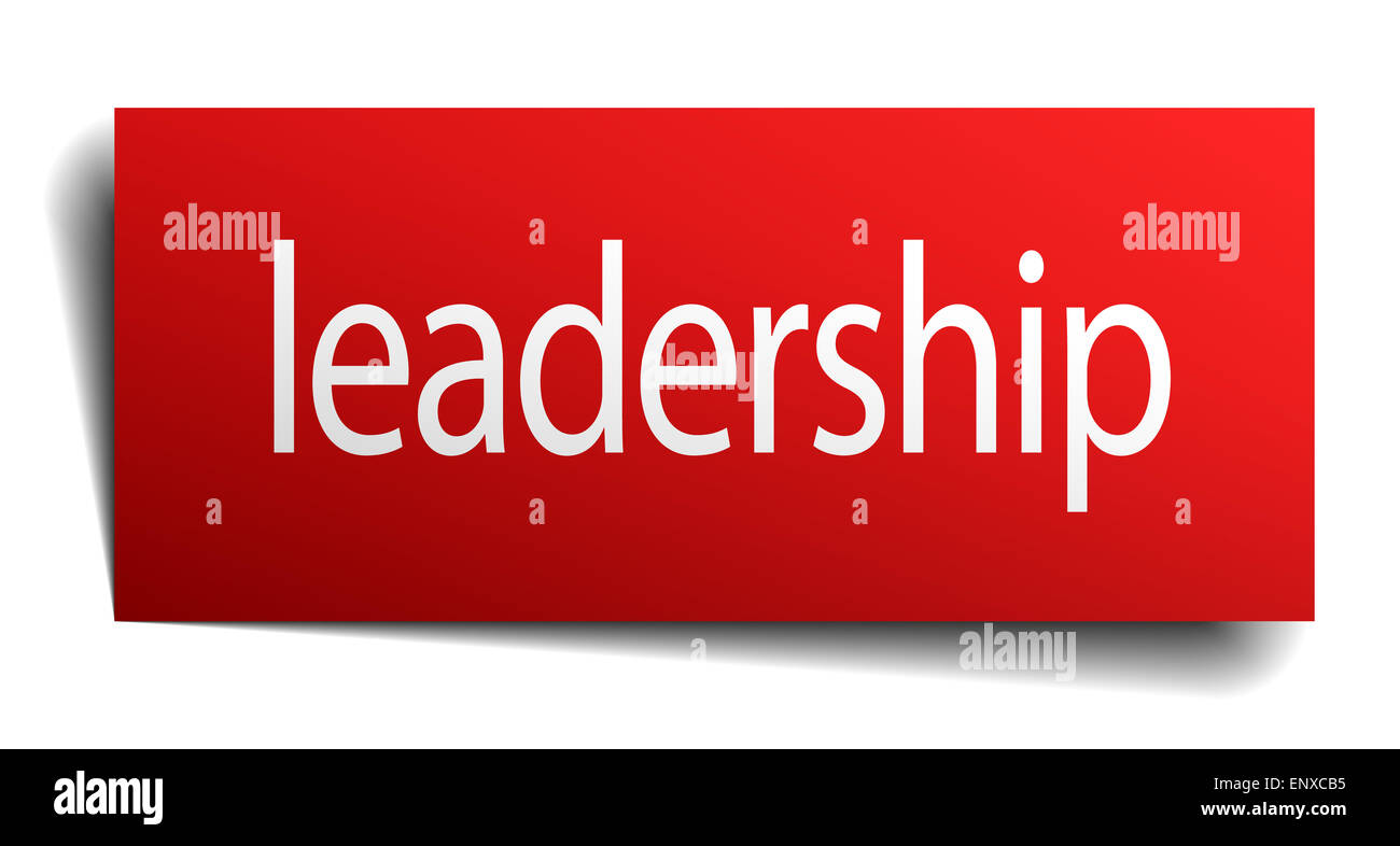 leadership red square isolated paper sign on white Stock Photo - Alamy