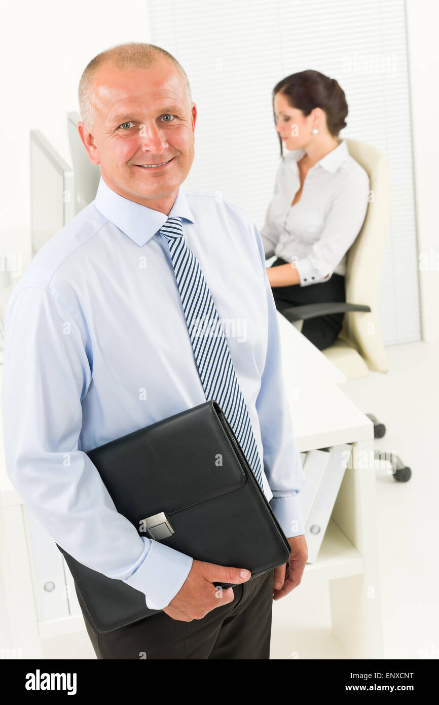 Professional businesswoman handsome hold briefcase Stock Photo - Alamy