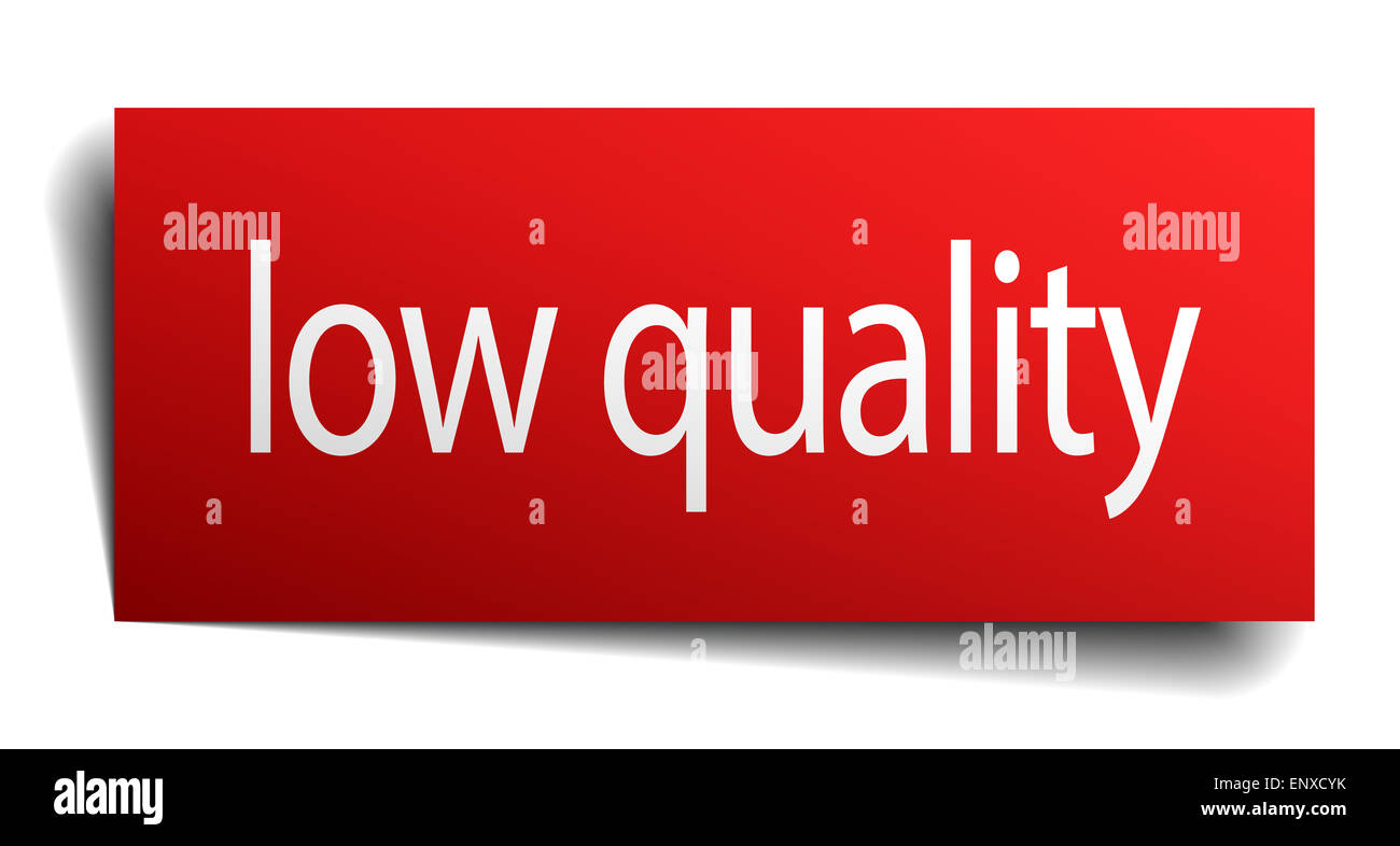low quality red paper sign on white background Stock Photo - Alamy