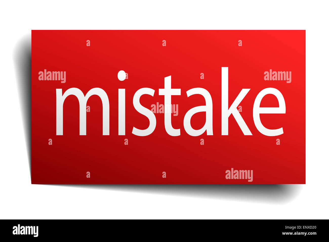 mistake red square isolated paper sign on white Stock Photo - Alamy
