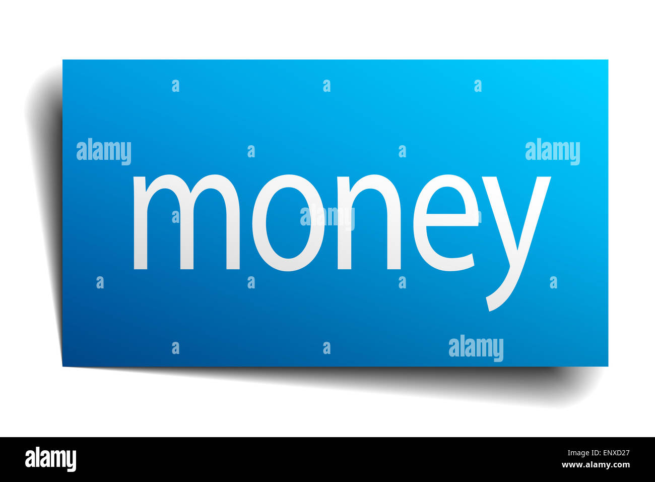 money blue paper sign on white background Stock Photo - Alamy