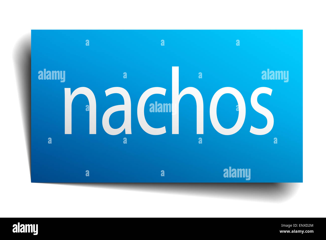 nachos blue paper sign on white background Stock Photo - Alamy