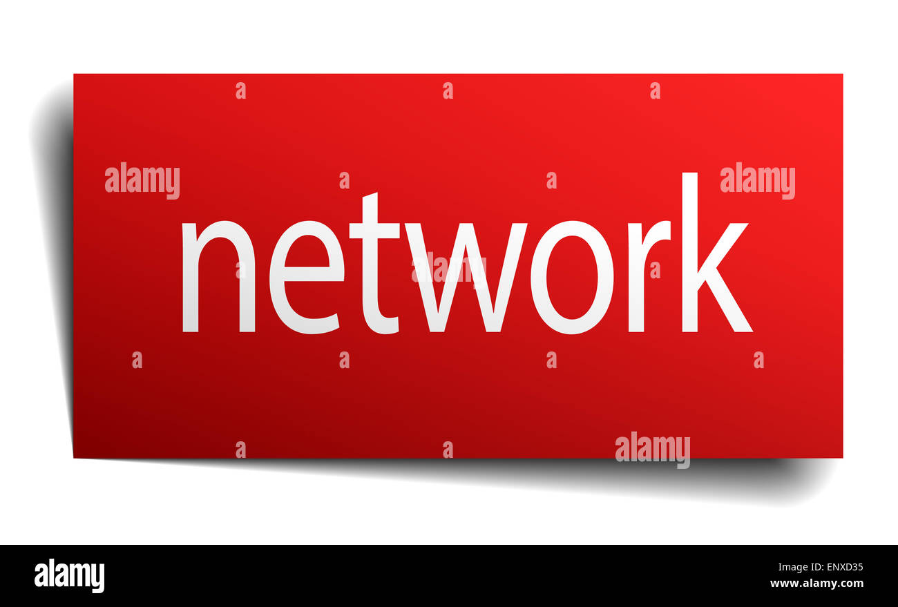 network red square isolated paper sign on white Stock Photo - Alamy