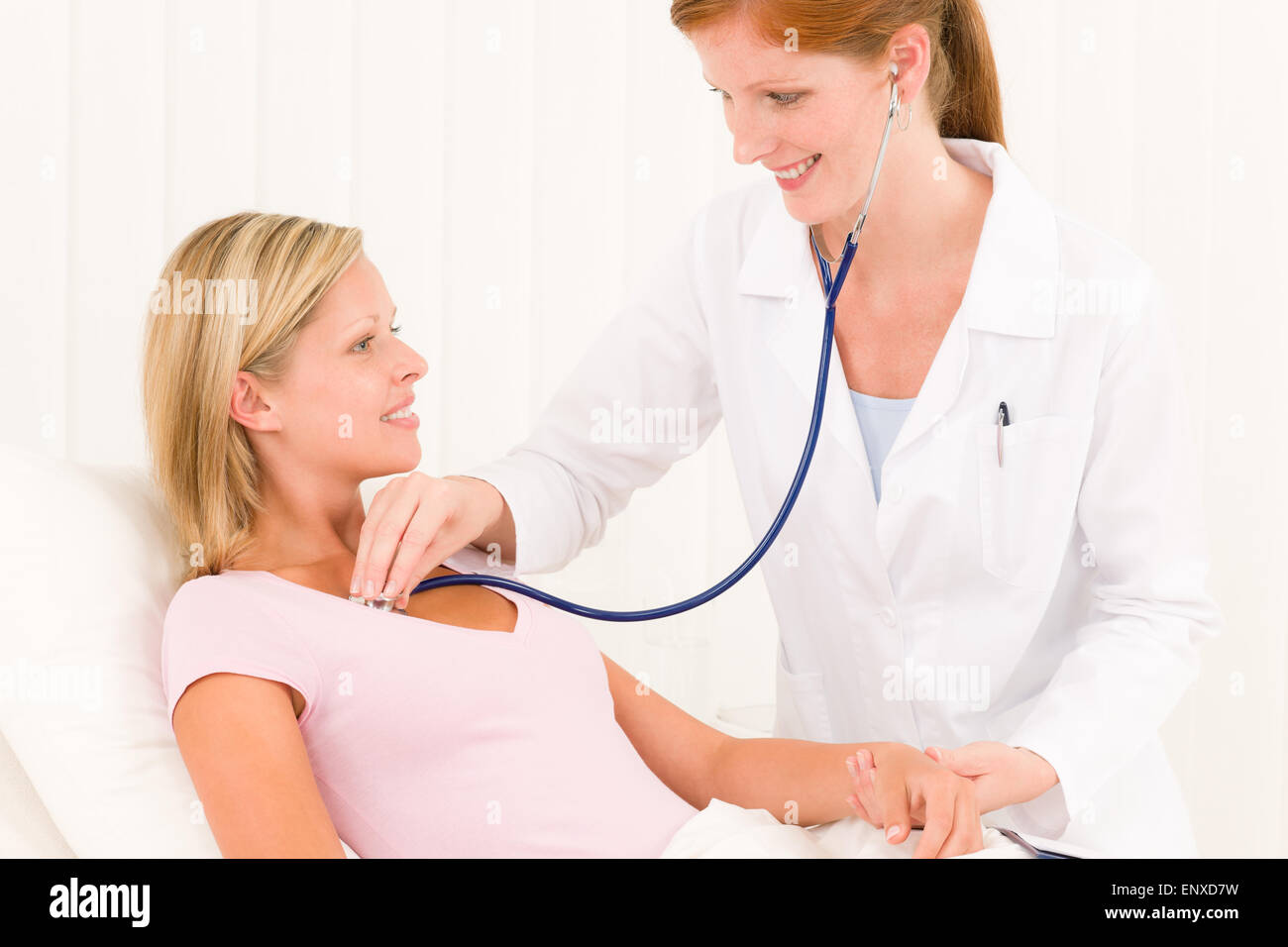 Doctor stethoscope examine hi-res stock photography and images - Alamy