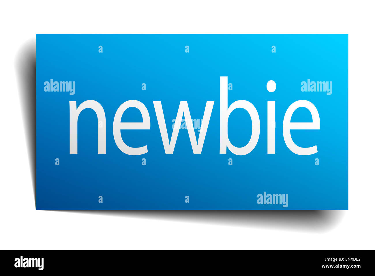 newbie blue paper sign on white background Stock Photo - Alamy