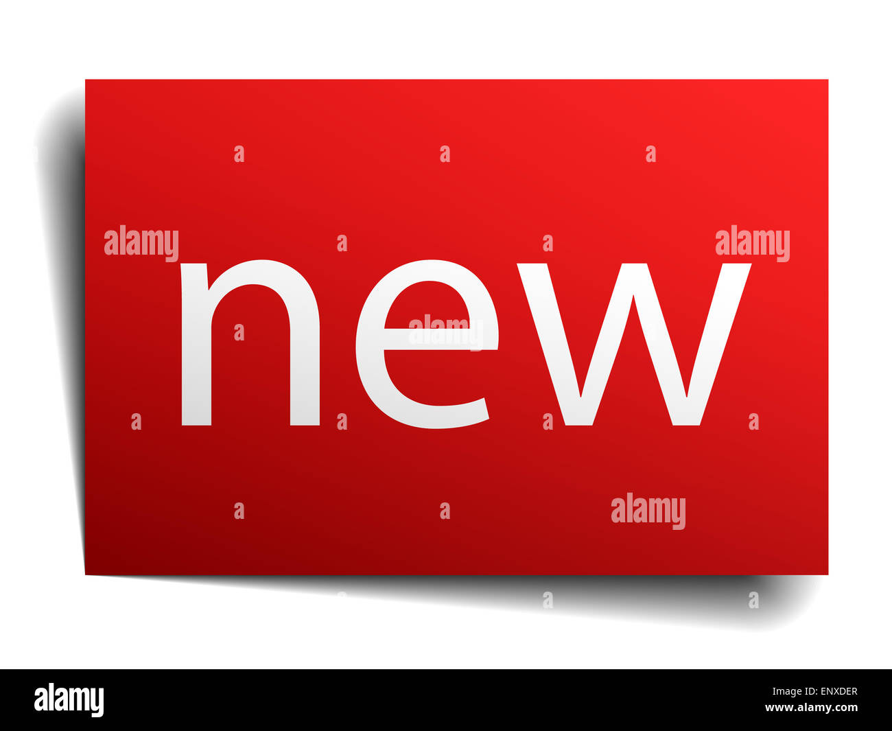 new red square isolated paper sign on white Stock Photo - Alamy