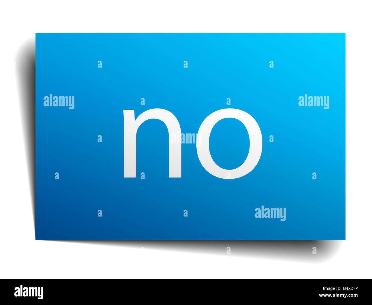 no blue paper sign on white background Stock Photo - Alamy