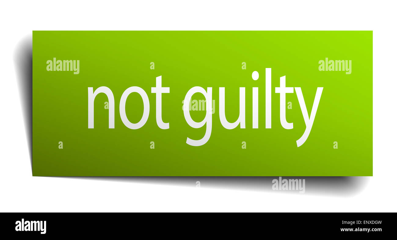 not guilty square paper sign isolated on white Stock Photo - Alamy
