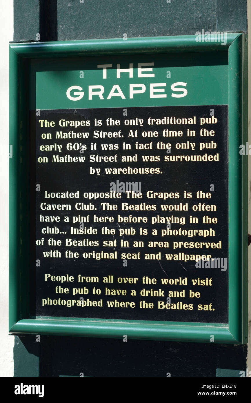 The Grapes public house in Matthew Street, Liverpool situated opposite ...