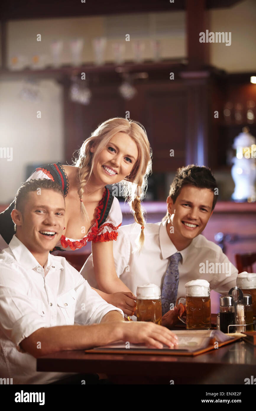 German Barmaid Cleavage