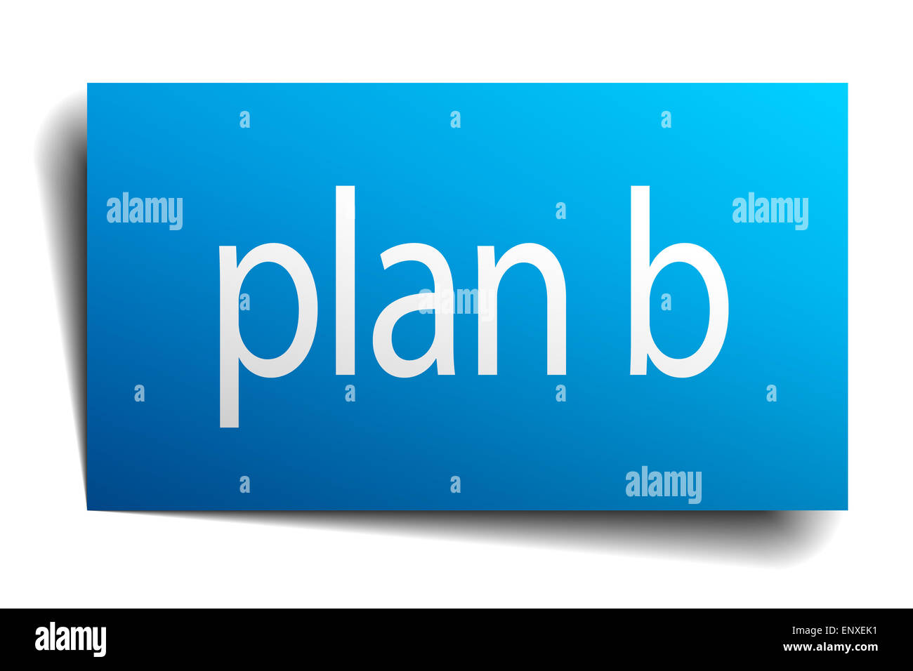 plan b blue paper sign on white background Stock Photo - Alamy