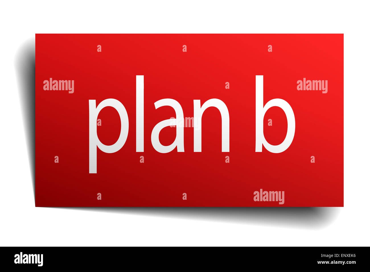 plan b red paper sign on white background Stock Photo - Alamy