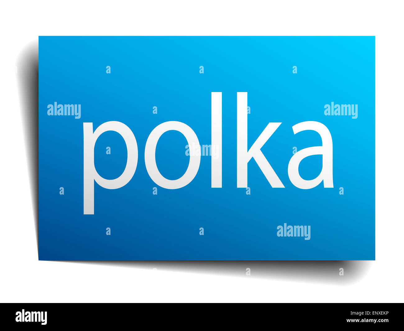 polka blue paper sign on white background Stock Photo - Alamy