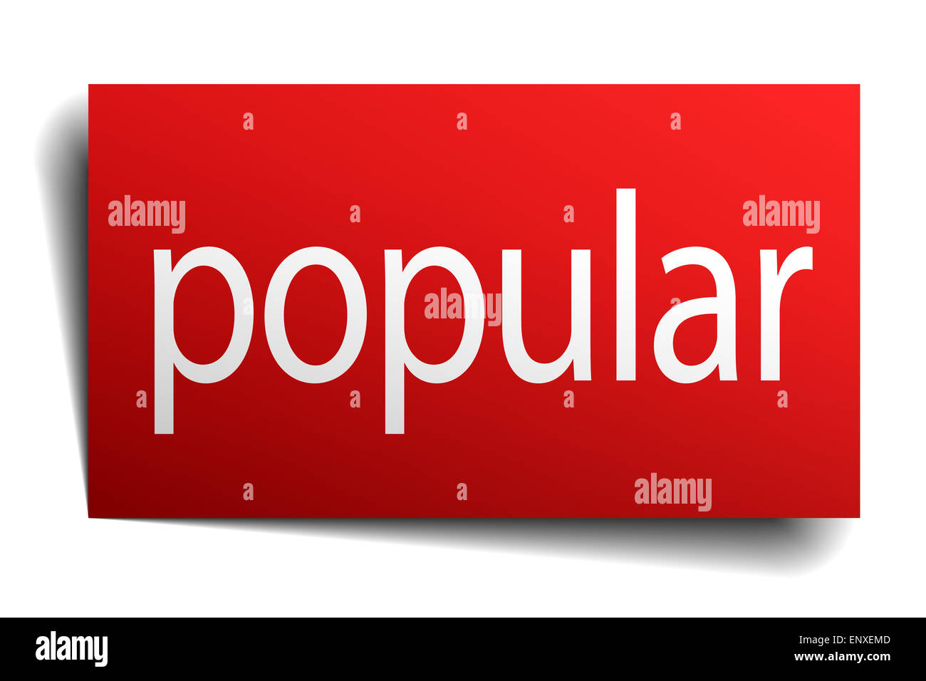 popular red paper sign on white background Stock Photo - Alamy