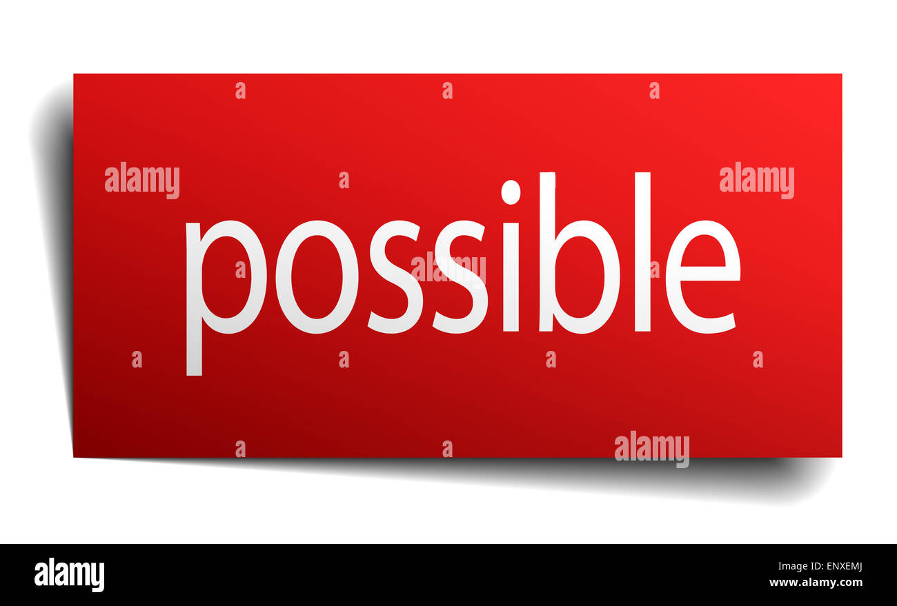 possible red square isolated paper sign on white Stock Photo - Alamy