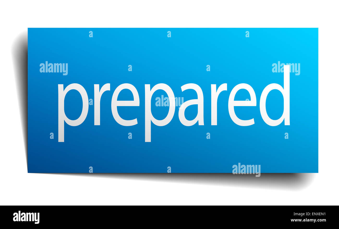 prepared blue paper sign on white background Stock Photo - Alamy