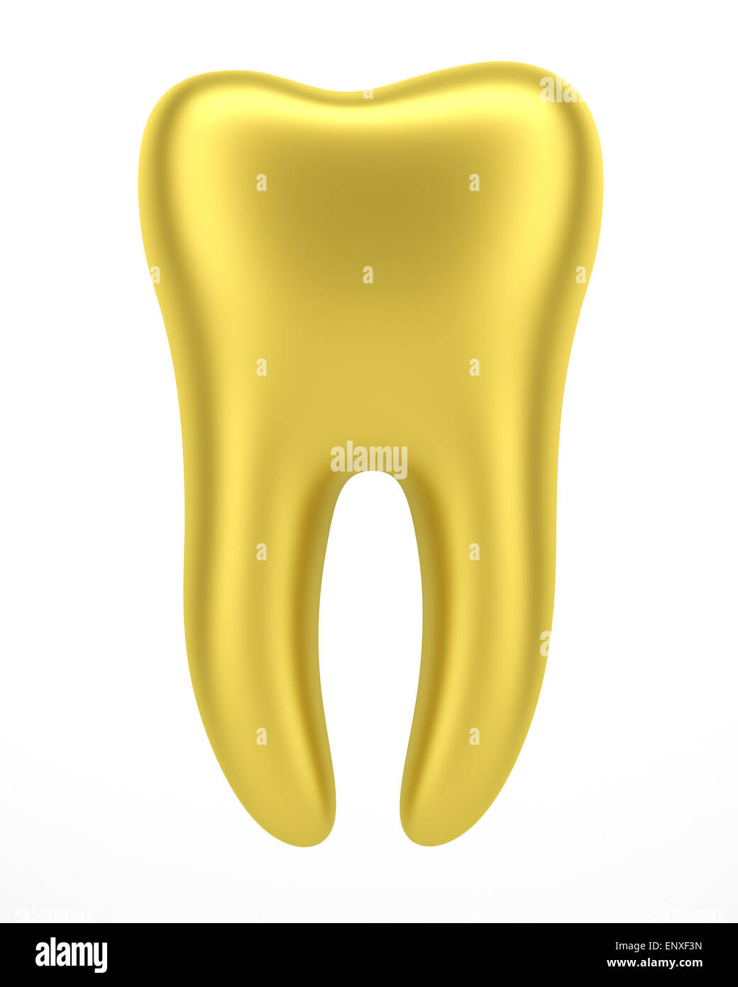 3d golden human tooth isolated on white background Stock Photo - Alamy
