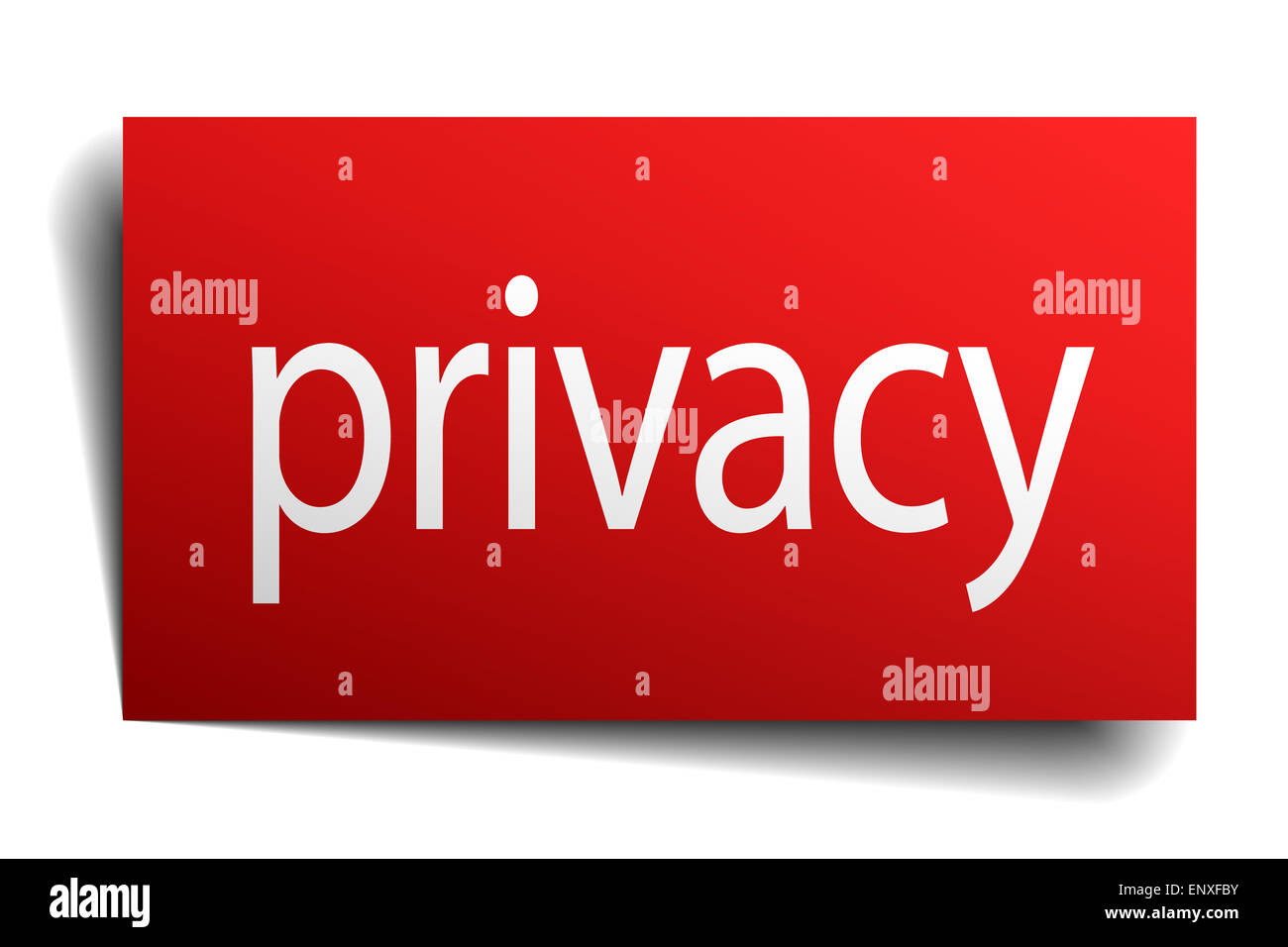 privacy red paper sign on white background Stock Photo - Alamy