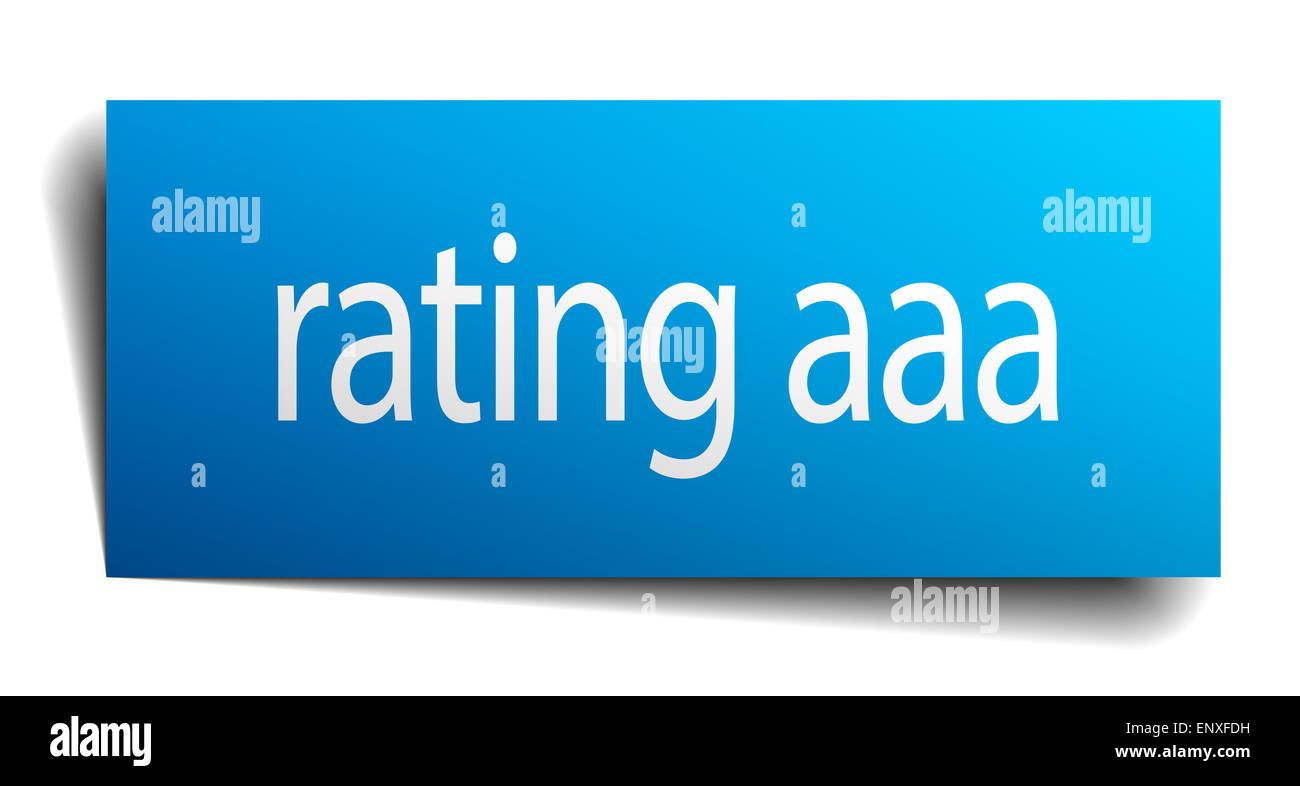 rating aaa blue paper sign on white background Stock Photo - Alamy