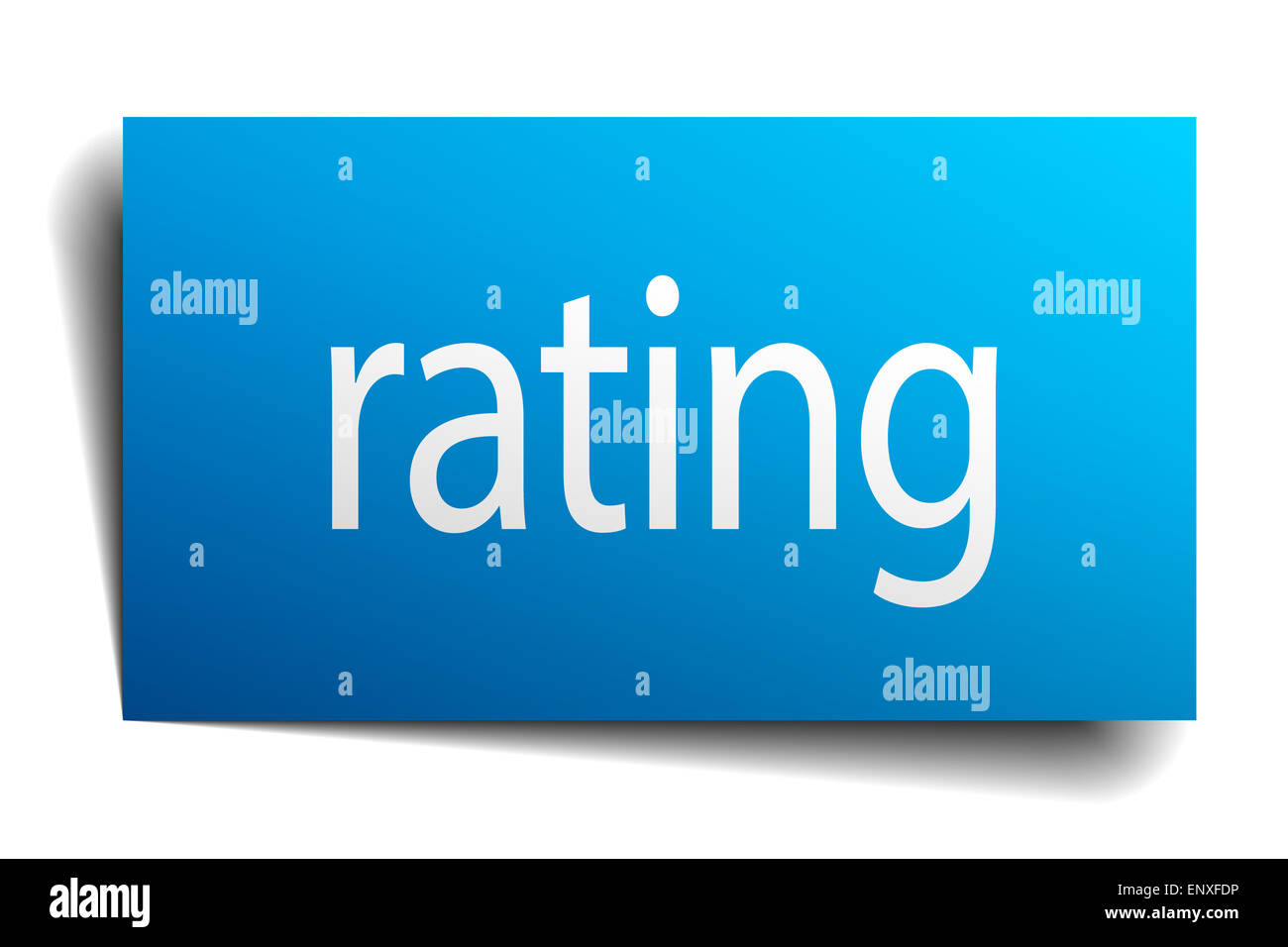 rating blue paper sign on white background Stock Photo - Alamy