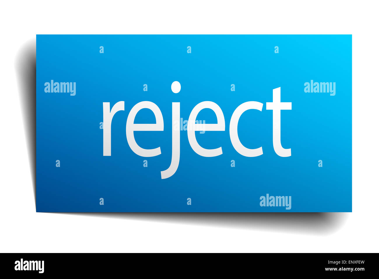 reject blue paper sign on white background Stock Photo - Alamy