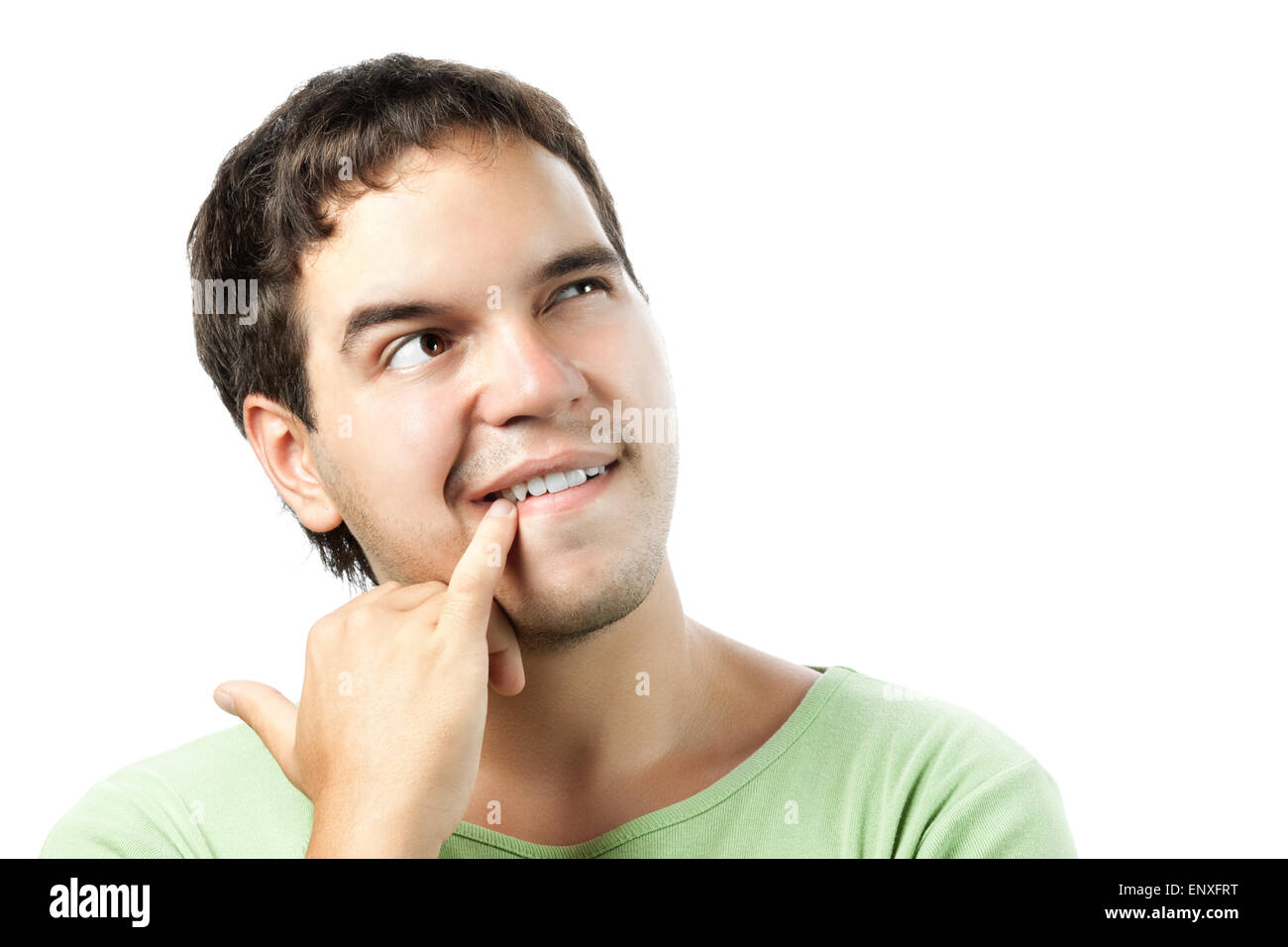 portrait of thoughtful young man isolated on white Stock Photo - Alamy