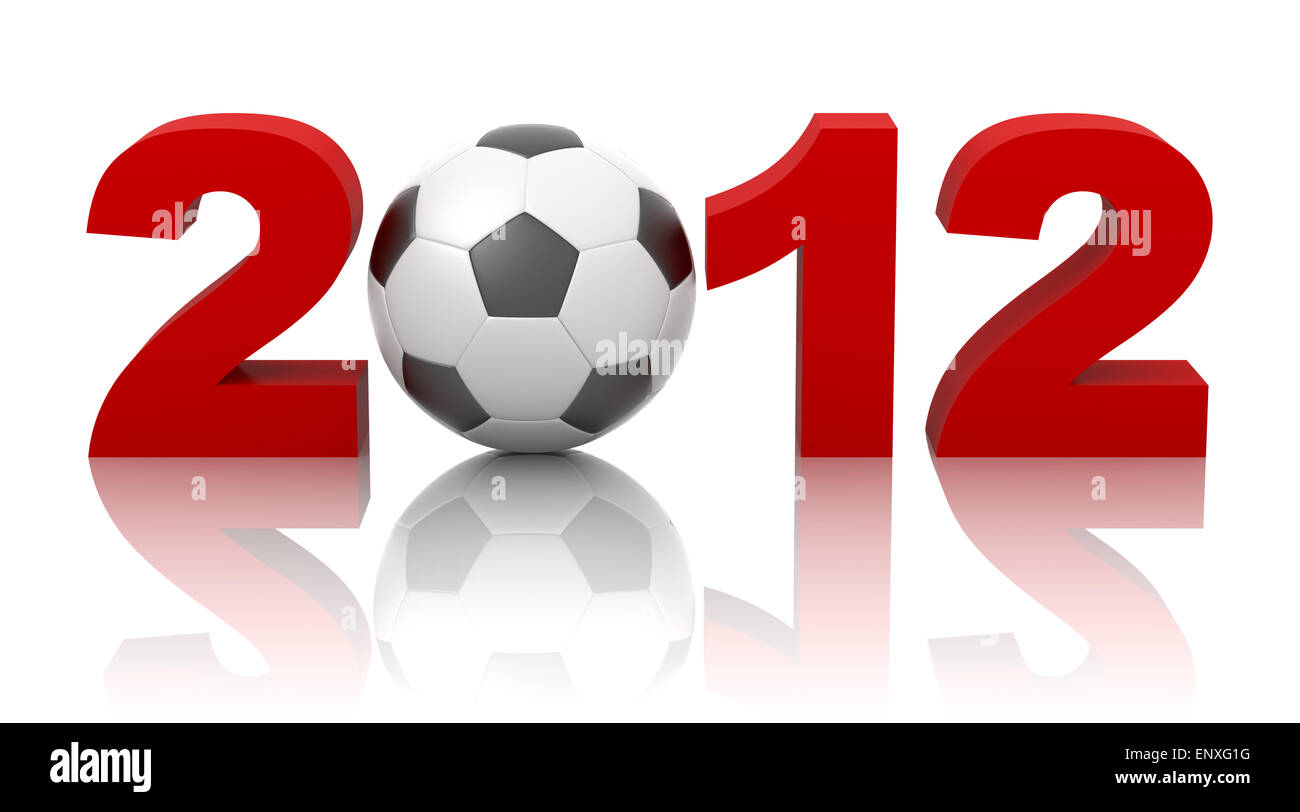 year 2012 with soccer ball isolated on white Stock Photo - Alamy