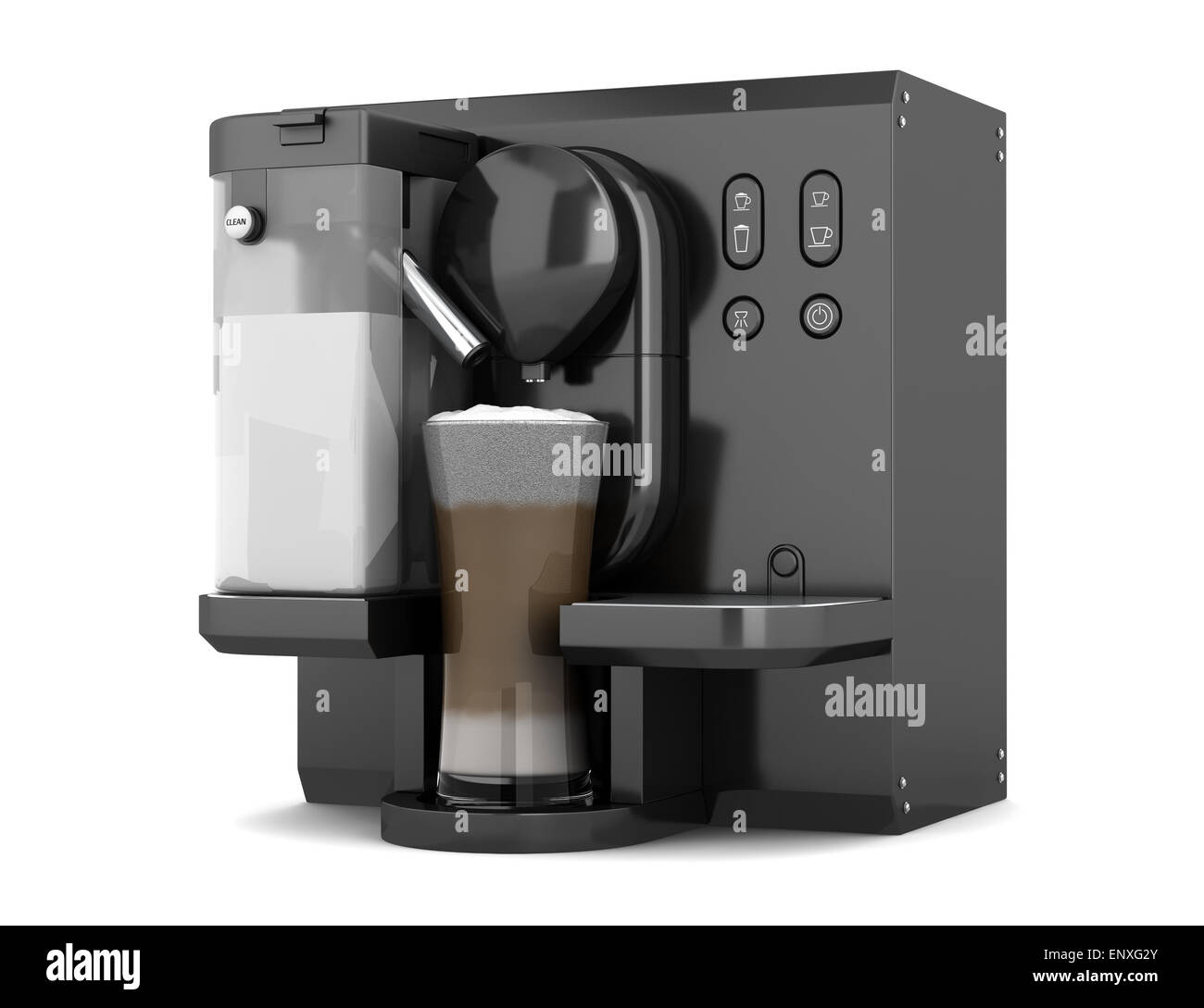 modern black coffee machine isolated on white Stock Photo - Alamy