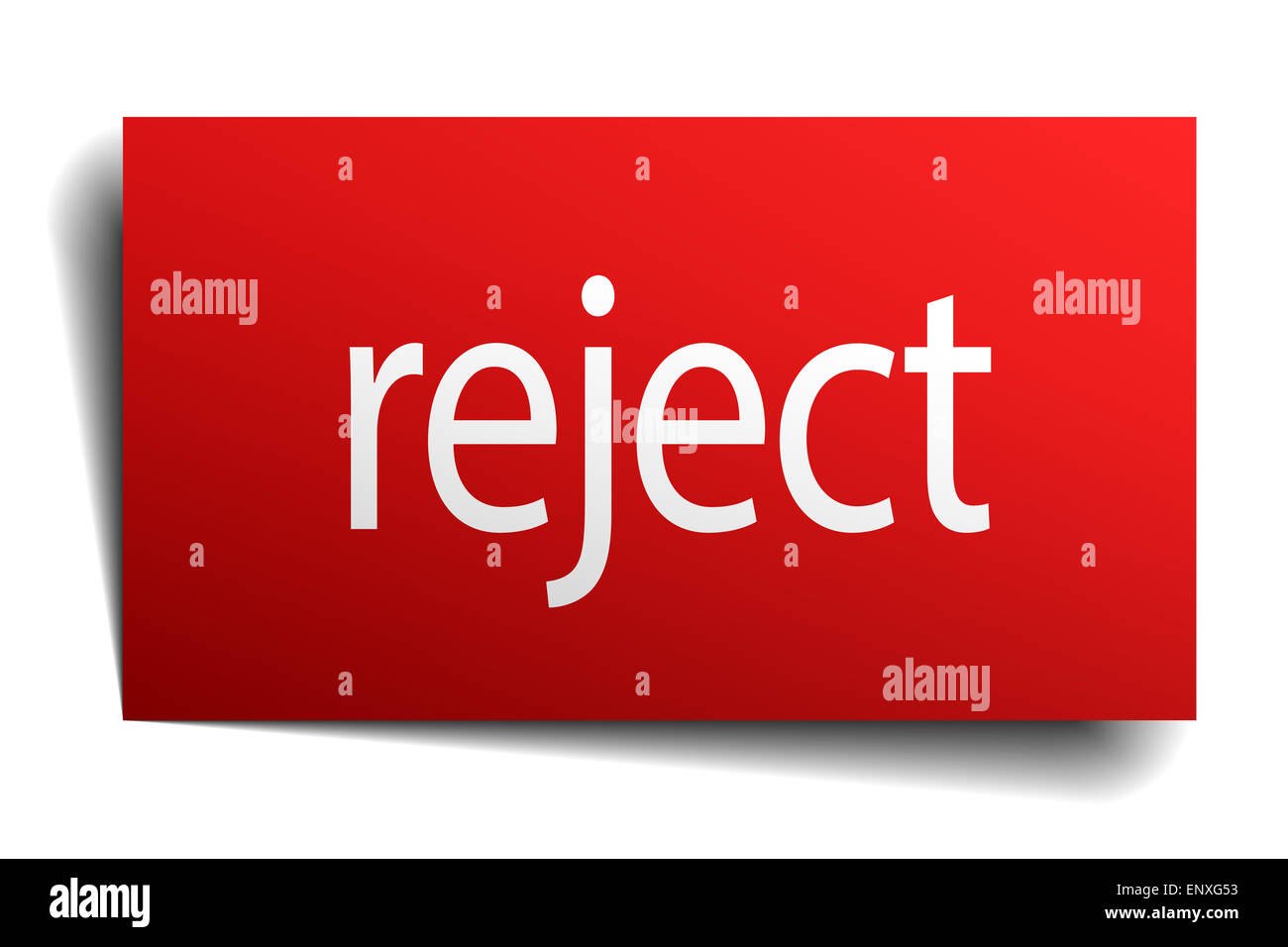 reject red paper sign on white background Stock Photo - Alamy